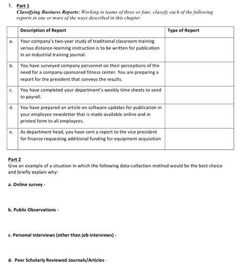 Solved 1 Part 1 Classifying Business Reports Working In