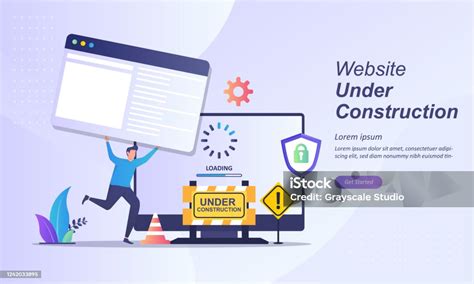 Website Is Under Construction Concept A Team Fixing Web System Updating