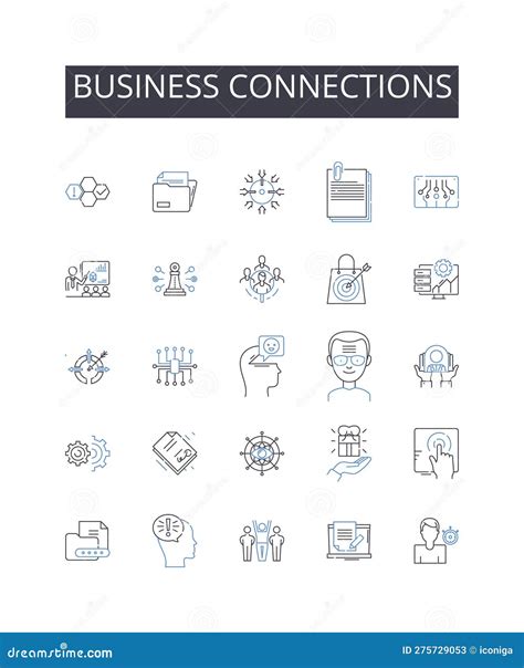Entrepreneurial Liaisons Line Icons Collection Collaboration Startup