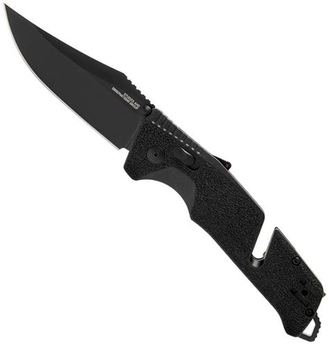 Sog Trident At Xr Black D2 Steel Blade Black Grn Handle Assisted