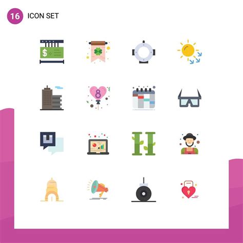 Set Of 16 Vector Flat Colors On Grid For Office Business Helm Building
