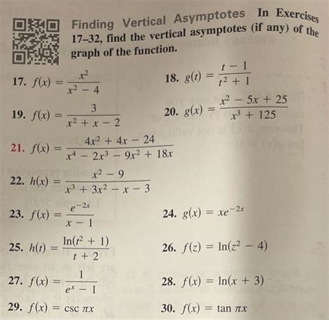 Solved Finding Vertical Asymptotes In Exercises 17−32 Find