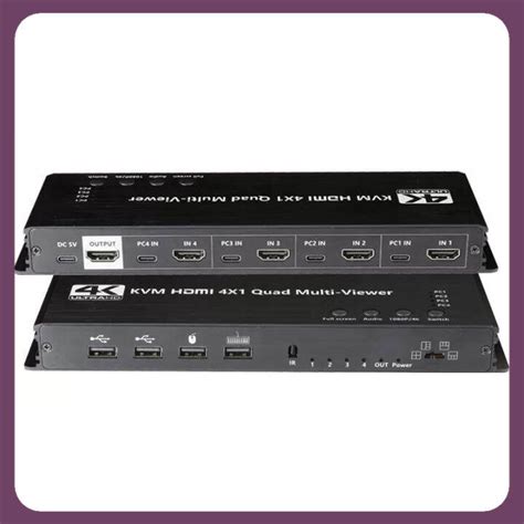 KVM HDMI Quad Multi Viewer Switch X P HDMI KVM Multiviewer Seamless Processor Screen With