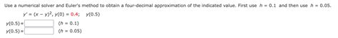 Solved Use A Numerical Solver And Euler S Method To Obtain A Chegg Com