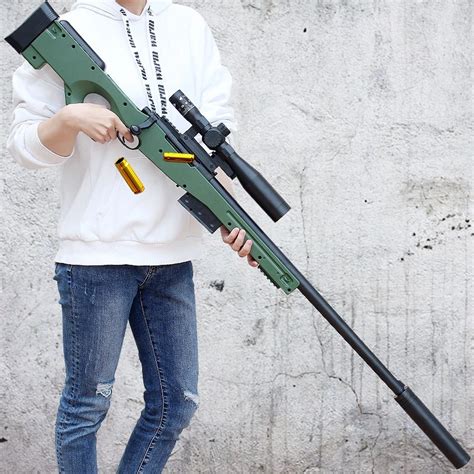 Handi Throw Shell 소프트 총알 Awm 스나이퍼 건 Diy 조립 점프 쉘 소프트 총알 총 130cm 대형 투석기 장난감 총 Aliexpress