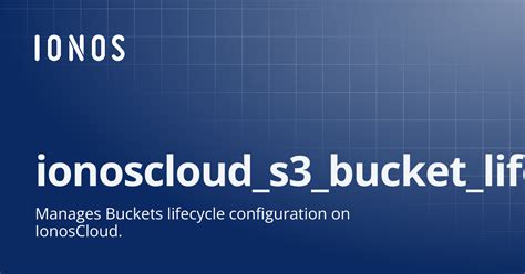 Ionosclouds3bucketlifecycleconfiguration Terraform Provider