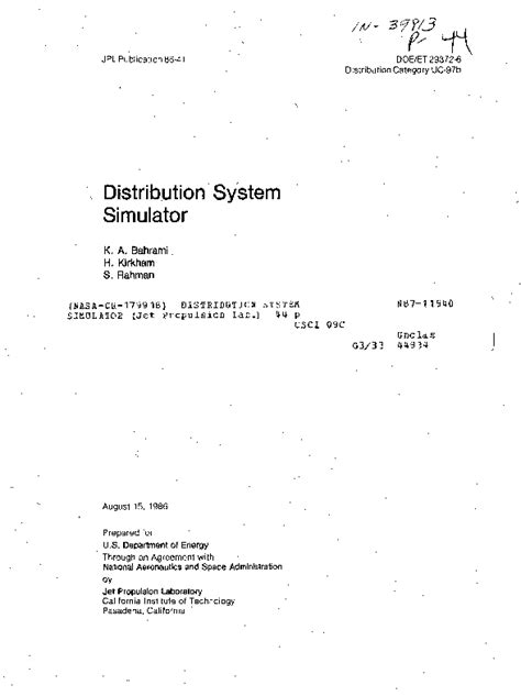 Pdf Distribution System Simulator