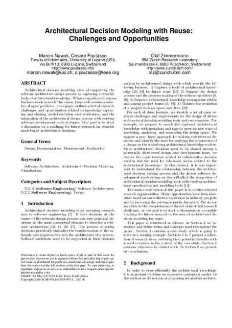 pdf architectural decision modeling with reuse challenges and