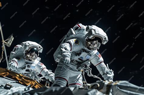 Astronauts Conducting Experiments In Space Premium Ai Generated Image