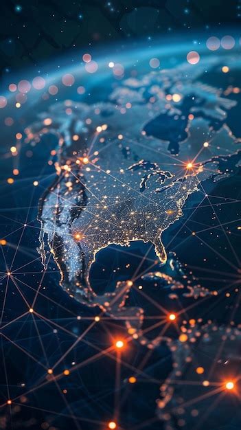 Premium Photo Global Data Network A Global Network Of Data Streams