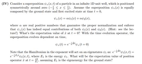 Iv Consider A Superposition X T Of A Particle