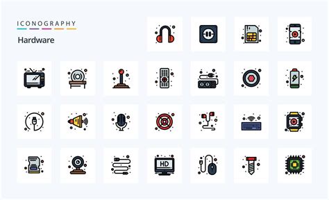 25 Hardware Line Filled Style Icon Pack 17251138 Vector Art At Vecteezy