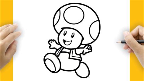How To Draw Toad Mushroom And Mario Bros Running And Happy Easy