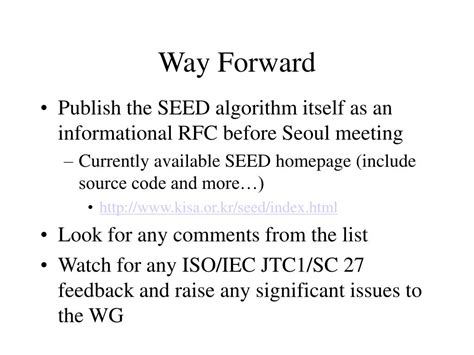 Ppt Seed Overview ‘use Of The Seed Encryption Algorithm In Cms Powerpoint Presentation Id