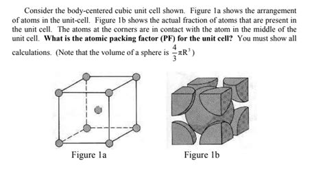 Solved Consider The Body Centered Cubic Unit Cell Shown Chegg