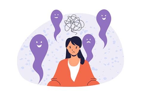 웹 사이트 디자인에 대 한 평면 만화 사람들과 정신 건강 문제 웹 개념 걱정스러운 생각과 좌절 속상하고 슬픈 마음을 느끼며 심리 치료가 필요한 여성 벡터 일러스트 레이 션