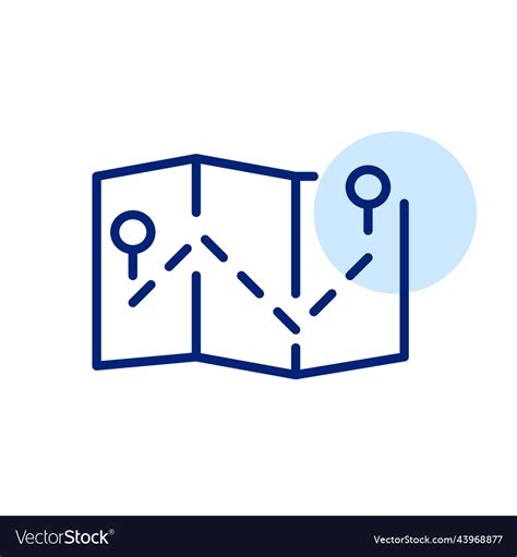Navigator Showing Path Between Two Pinpoints Vector Image