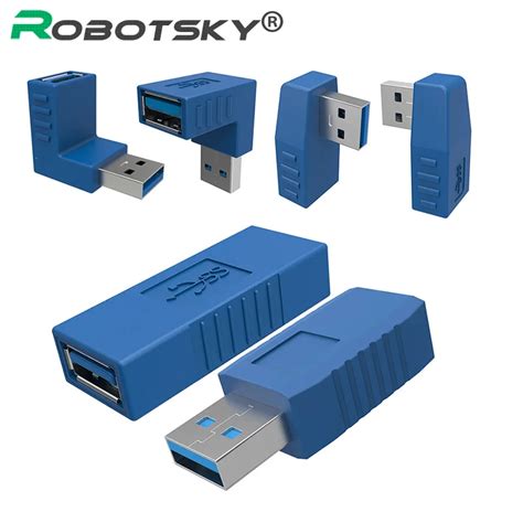 USB Cables Hubs Adapters Right Left Angle Angled 90 Degree USB 3 0 A Male To Female Connector