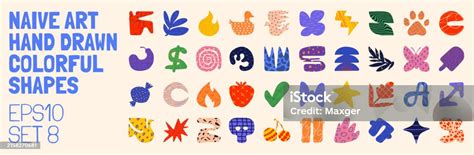 미니멀 기괴한 추상 기하학적 모양과 현대 스타일의 다양한 질감을 가진 형태 모음 손으로 그린 다채로운 원형 벡터 낙서 개체 및 그래픽 요소 세트 8 추상적인에 대한 스톡