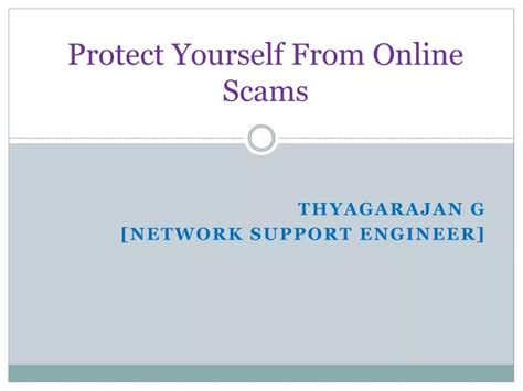 PPT Prevent Yourself From Online Scams PowerPoint Presentation Free