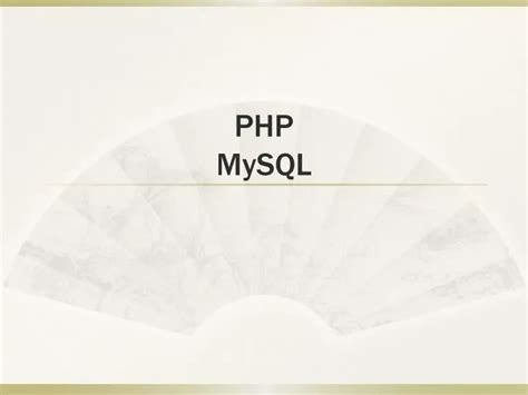 PPT PHP MySQL PowerPoint Presentation Free Download ID 4669530