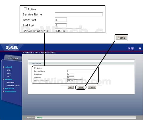 Port Forwarding ZyXEL P HW T V ZyXEL Firmware PcWinTech