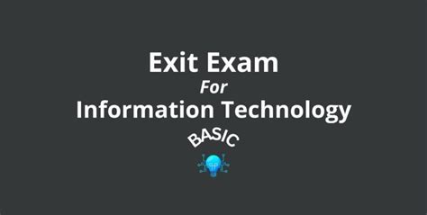 Exit Exam For Information Technology Learnethiopia