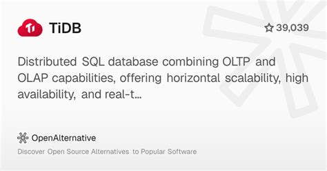 Tidb Open Source Alternative To Fauna Planetscale And Mongodb