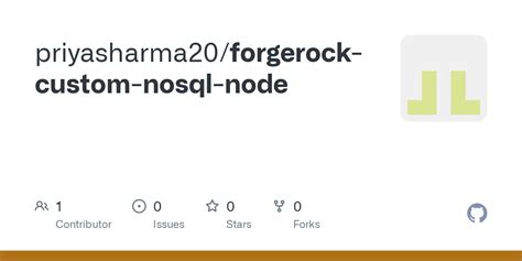 GitHub Priyasharma Forgerock Custom Nosql Node