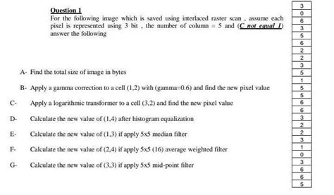 Solved Ouestion 1 For The Following Image Which Is Saved