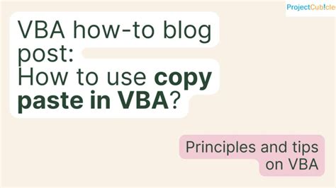 VBA How To Blog Post How To Use Copy Paste In VBA