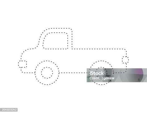 색칠 공부 책 템플릿에 대한 점선 픽업 트럭 개요 인쇄 가능한 아이 워크 시트에 대한 트럭 그림 0명에 대한 스톡 벡터 아트 및 기타 이미지 Istock
