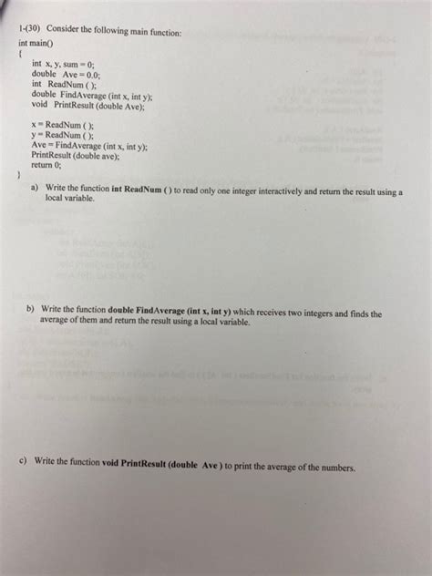 Solved 14430 Consider The Following Main Function Int