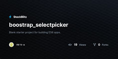 boostrap selectpicker stackblitz