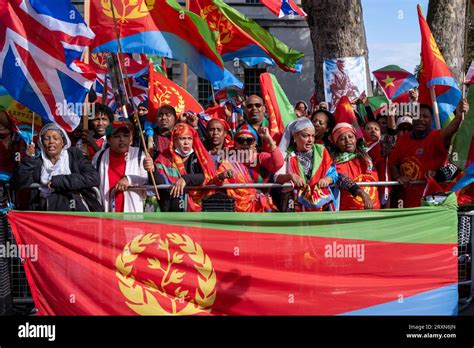 British Eritreans Hold A Freedom Rally In Central London Stock Photo Alamy