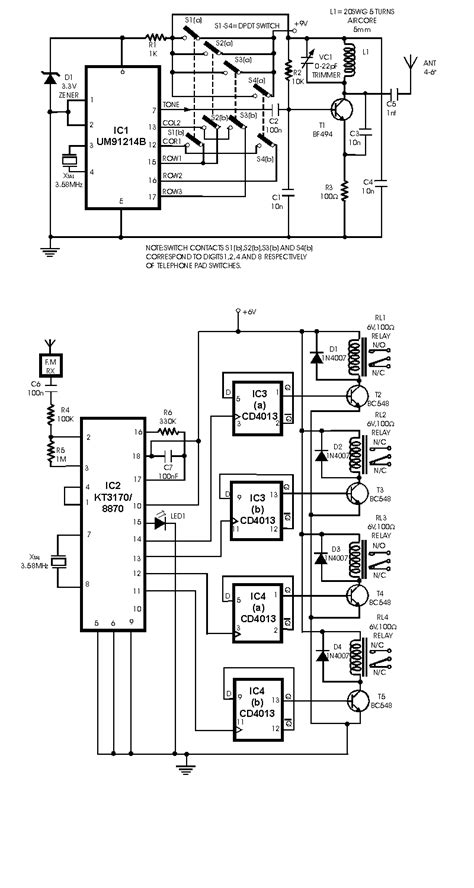 Radio Remote Control Using Dtmf Controlcircuit Circuit Diagram