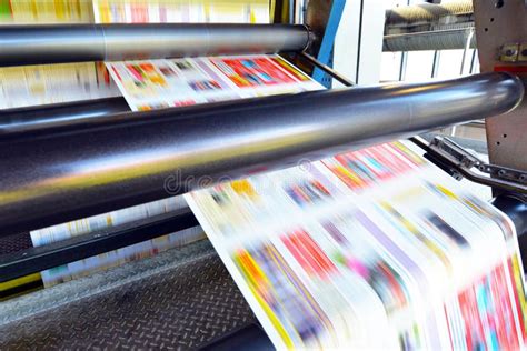Roll Offset Print Machine In A Large Print Shop For Production O Stock Image Image Of
