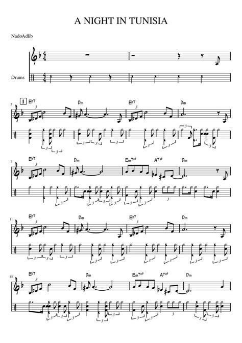 A Night In Tunisia Jazz 드럼 멜로디드럼코드반주 악보 무료 반주기 프로그램