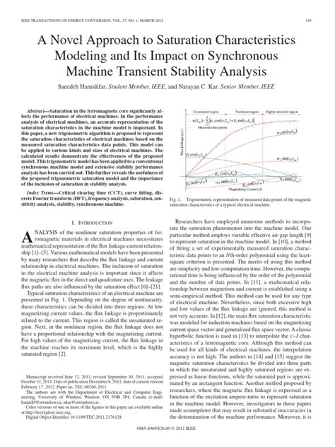 A Novel Approach To Saturation Characteristics Modeling And Its Impact