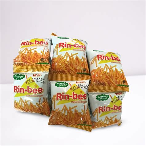 Oishi Rin Bee Makanan Ringan Rin Bee Stik Rasa Keju Renceng Isi 10 Pcs Cemilan Murah Dan Enak