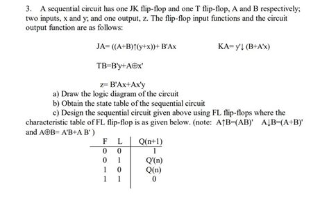 solved 3 a sequential circuit has one jk flip flop and one