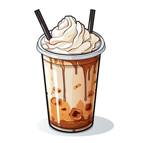 Premium Vector Sticker Vector Logo Iced Latte Vector White Background