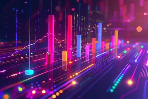 Neon Data Visualization Dynamic Charts Colorful Graphics Futuristic