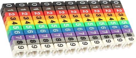 100 Pcs Digital Tube Wire Cable Markers From 0 To 9 Digital Number Wire