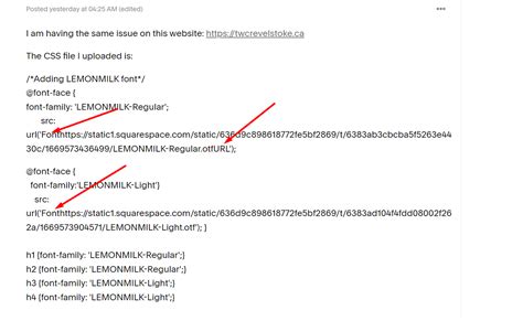 Custom Font Not Showing Up In All Browsers Customize With Code Squarespace Forum