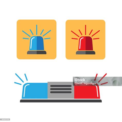 사이렌 경찰 세트입니다 경찰 성 노출 증 또는 평면 스타일에 구급차 자동 점멸 장치 아이콘 0명에 대한 스톡 벡터 아트 및 기타 이미지 Istock