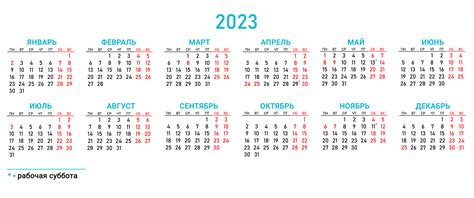 График переноса рабочих дней в 2023 году