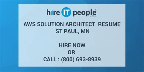 Aws Solution Architect Resume St Paul Mn Hire It People We Get It Done