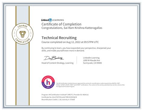 Sai Ram Krishna K On Linkedin Certificate Of Completion