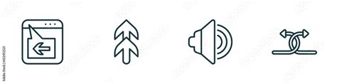 Set Of Linear Icons From User Interface Concept Outline Icons Included Window Back Button